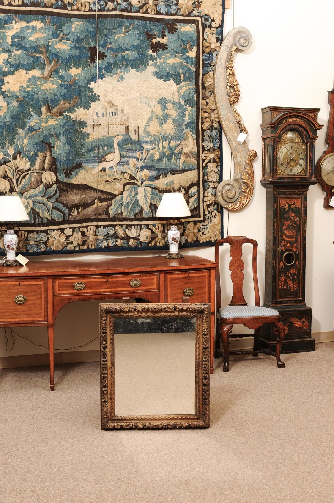 17th Century French Louis XIII Carved Oak Rectangular Mirror | William ...